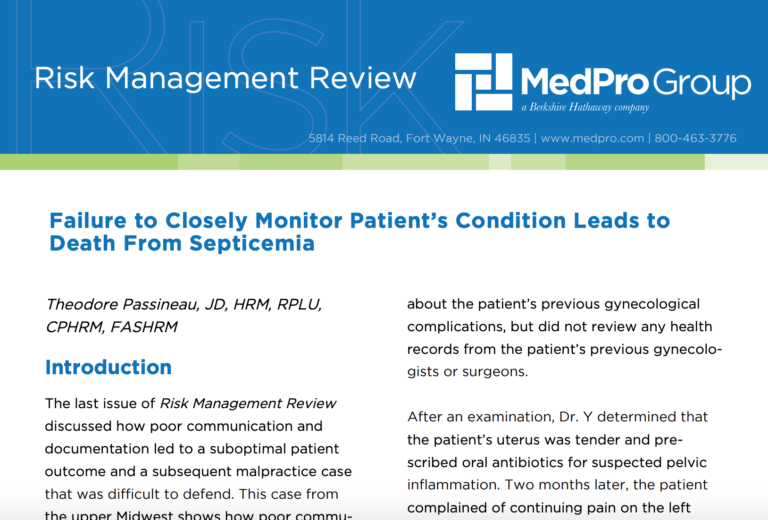 Failure to Closely Monitor Patient’s Condition Leads to Death From ...